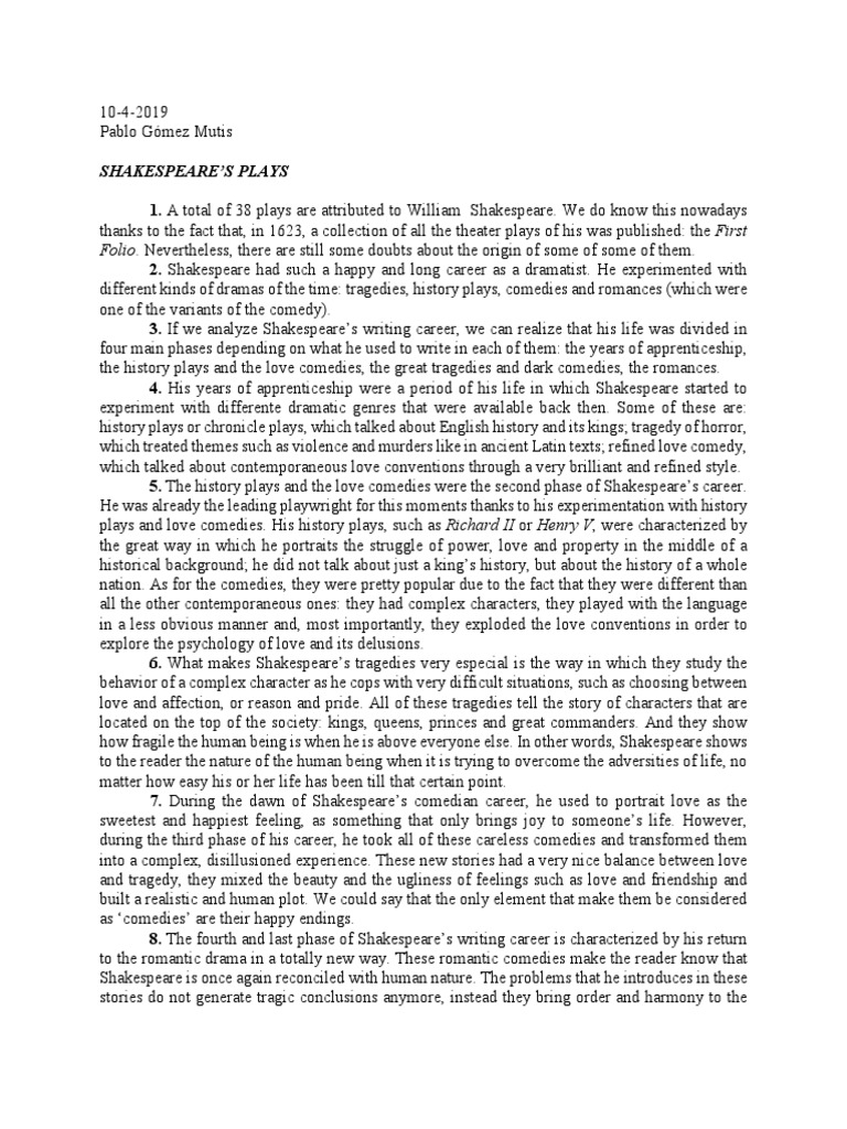 Shakespeare Plays Guide in 40 Characters | PDF | Romeo And Juliet ...
