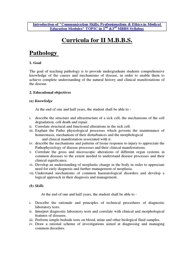 Mbbs Syllabus Phase2 Muhs PDF | PDF | Infection | Pathology