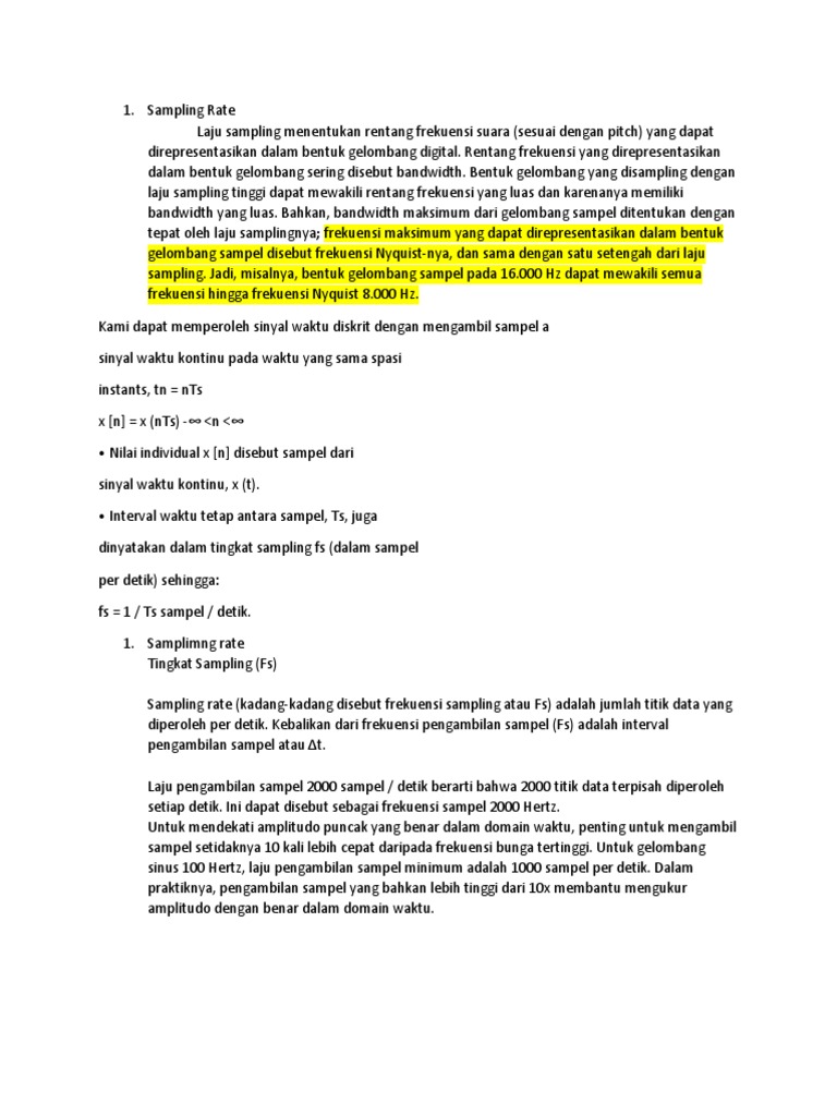 Dasar Sampling dan Aliasing | PDF