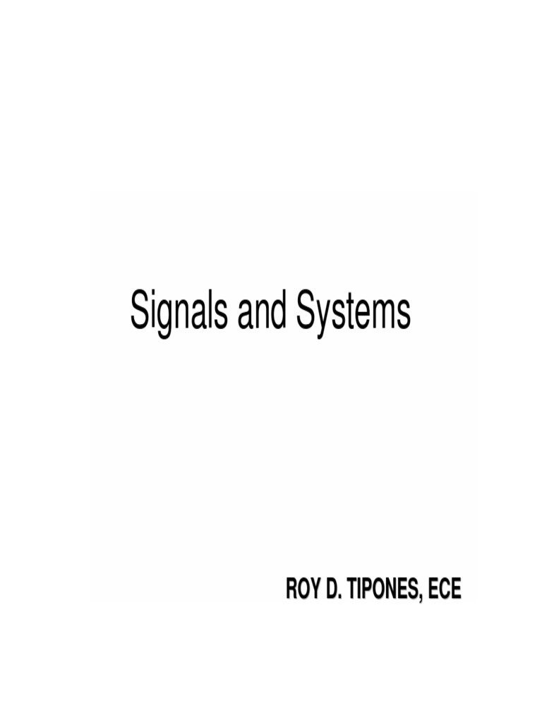 1 Signals and Systems | PDF