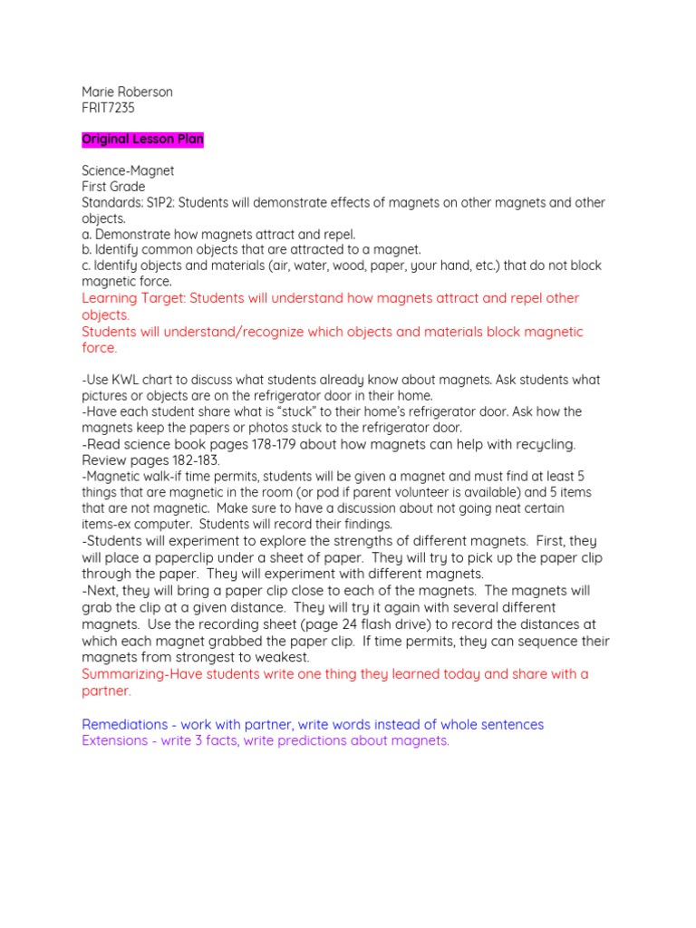 Lesson Plan-Course Repository | PDF | Magnet | Books