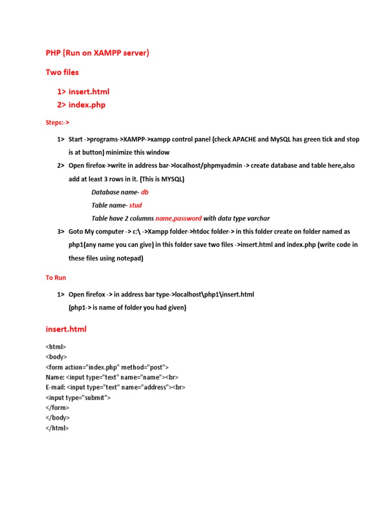 PHP & MySQL Setup Guide for Beginners | PDF