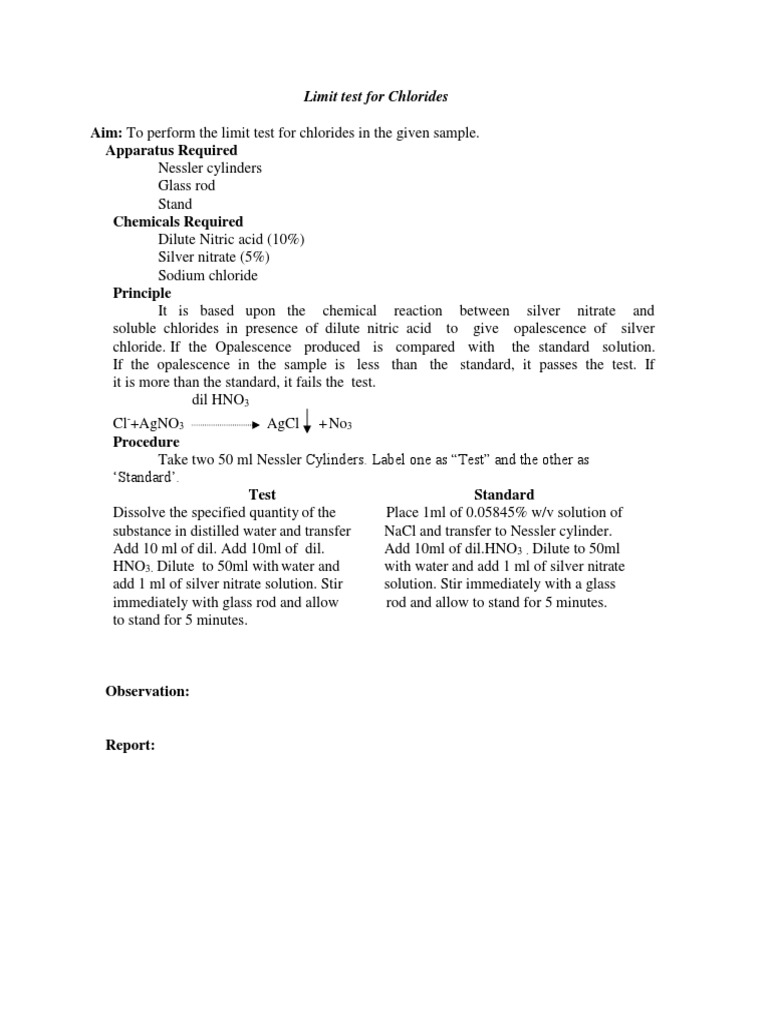 Limit Tests | PDF | Titration | Chemistry