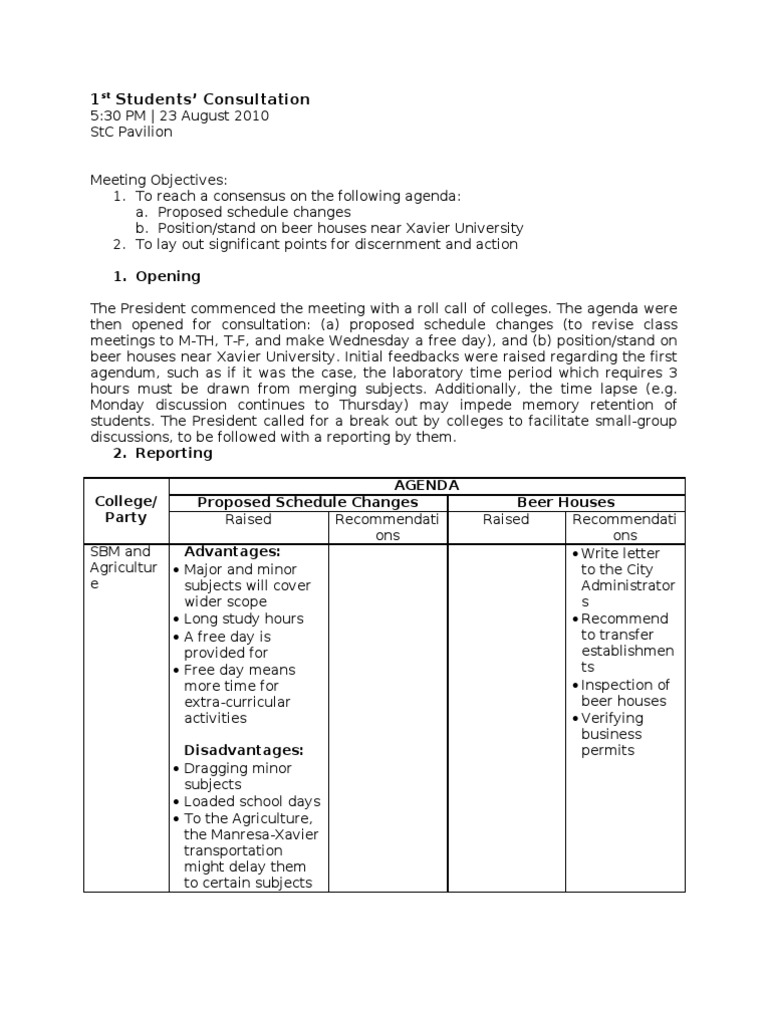 1st Students' Consultation | PDF | Business