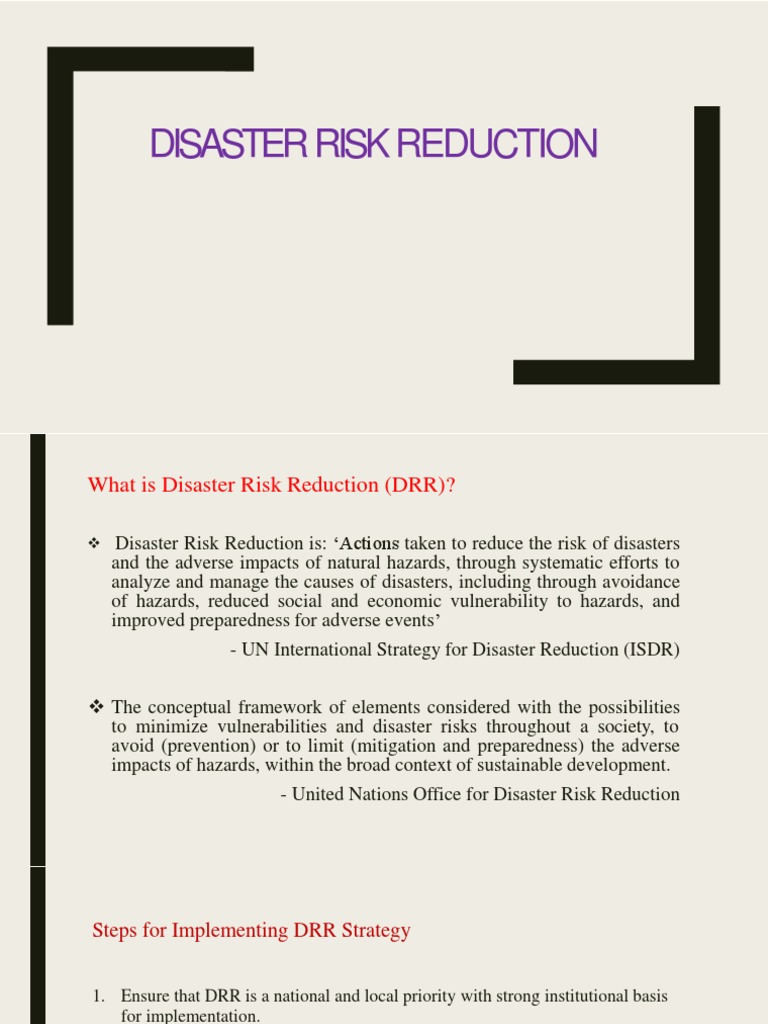 Disaster Risk Reduction - 1 | PDF | Disaster Risk Reduction | Emergency ...