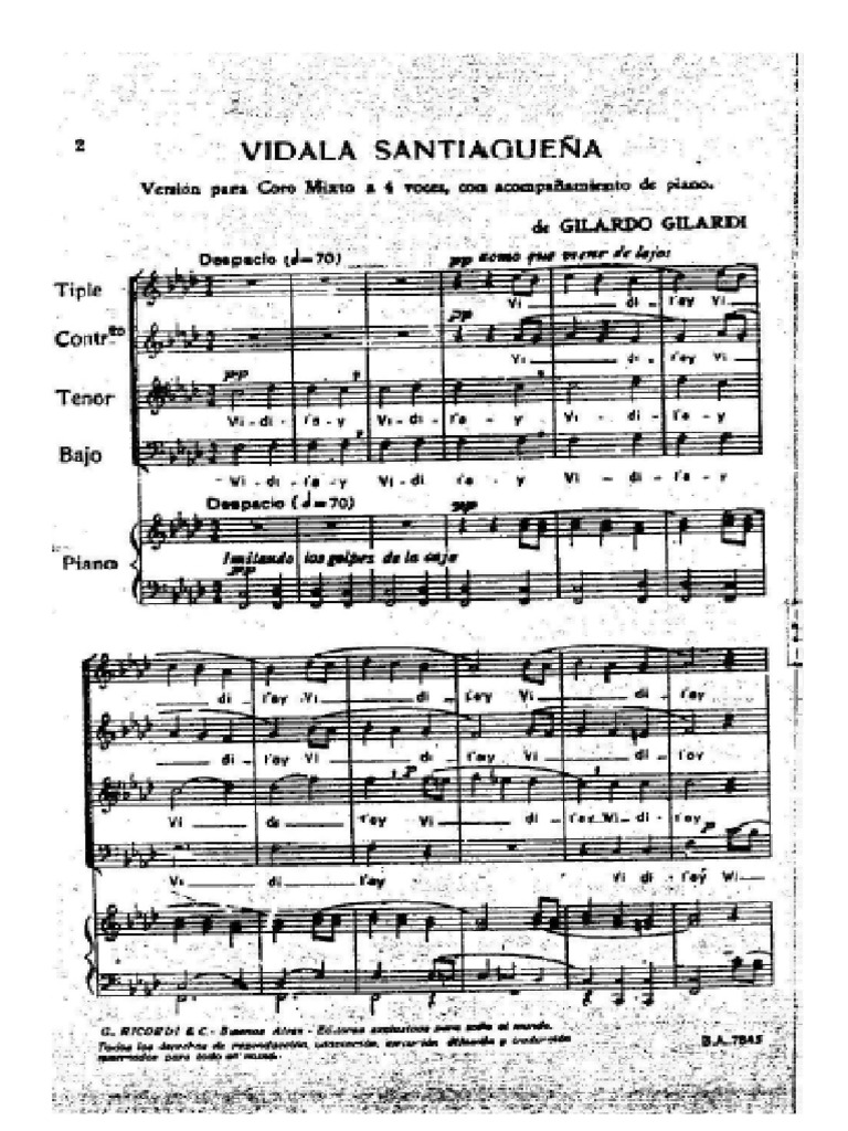 Gilardo Gilardi, Vidala Santiagueña | PDF