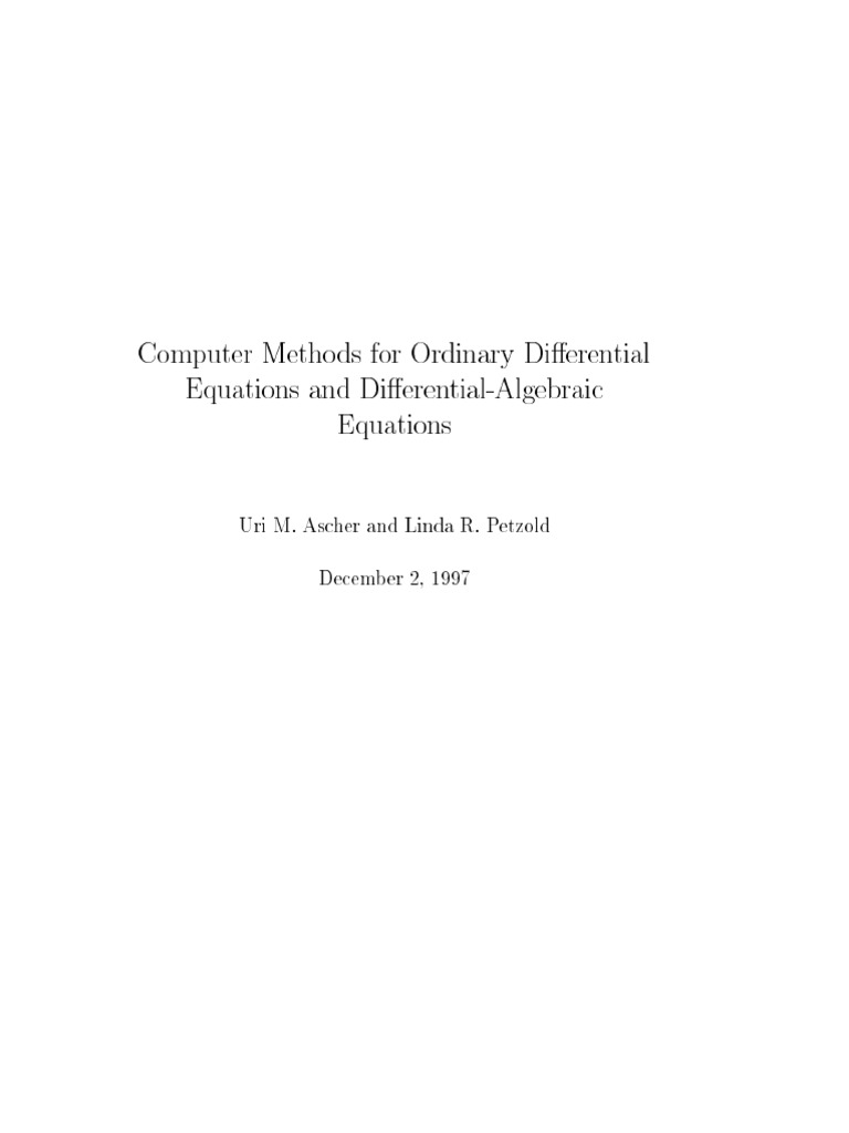 Computer Methods for Ordinary Differential Equations: An Integrated ...
