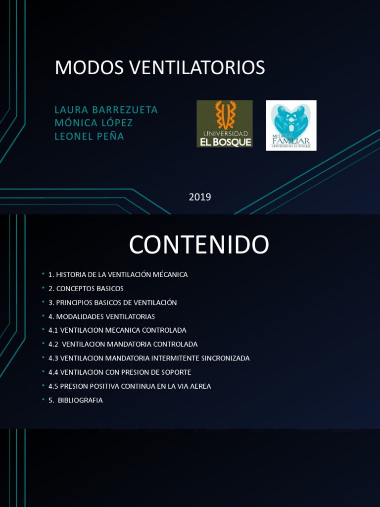 Modos Ventilatorios: Laura Barrezueta Mónica López Leonel Peña ...