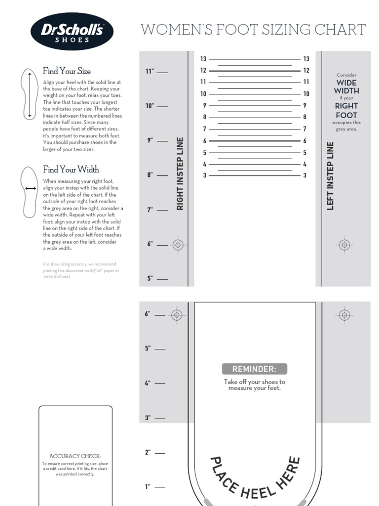 Women'S Foot Sizing Chart: Find Your Size | PDF | Foot