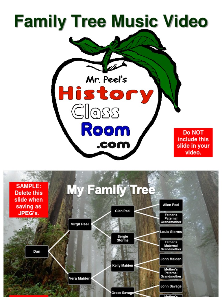 Family Tree Music Video: Do Not Include This Slide in Your Video | PDF