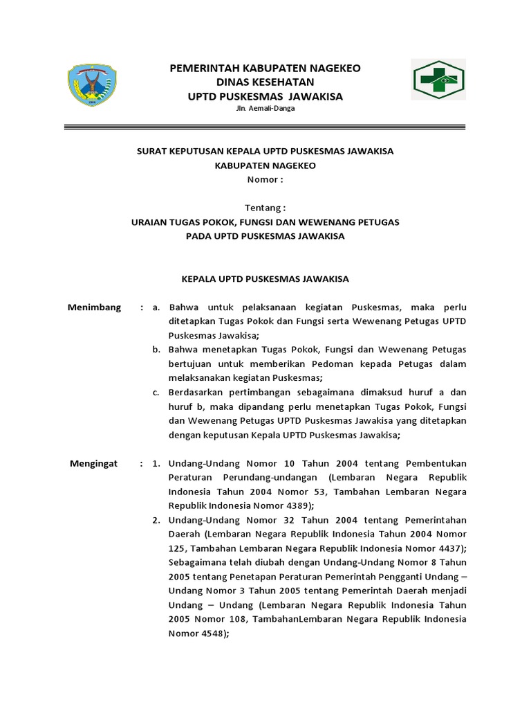 SK Uraian Tugas | PDF