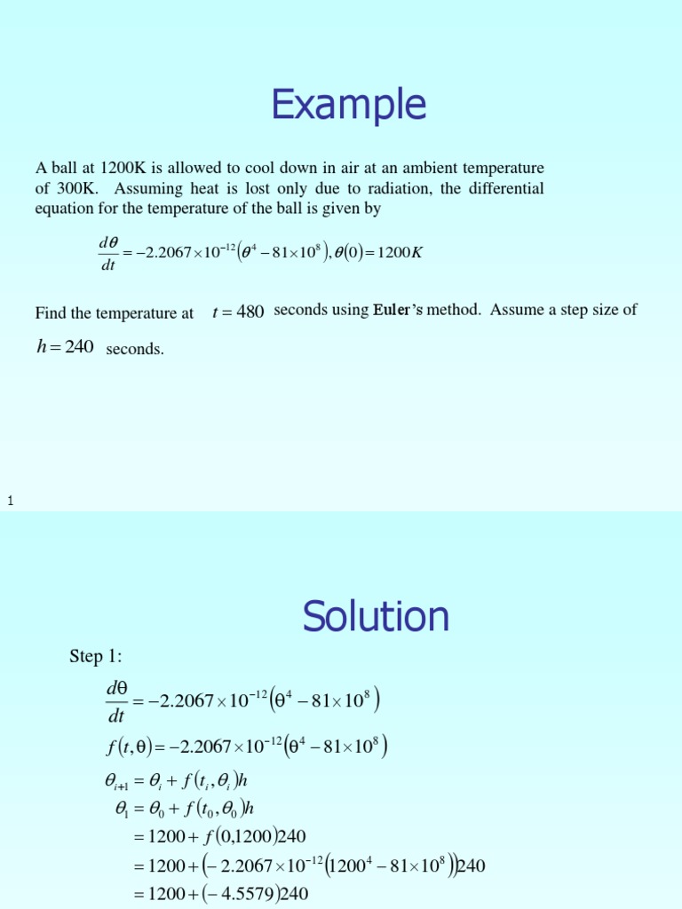 Example Euler Method | PDF | Analysis | Mathematical Objects