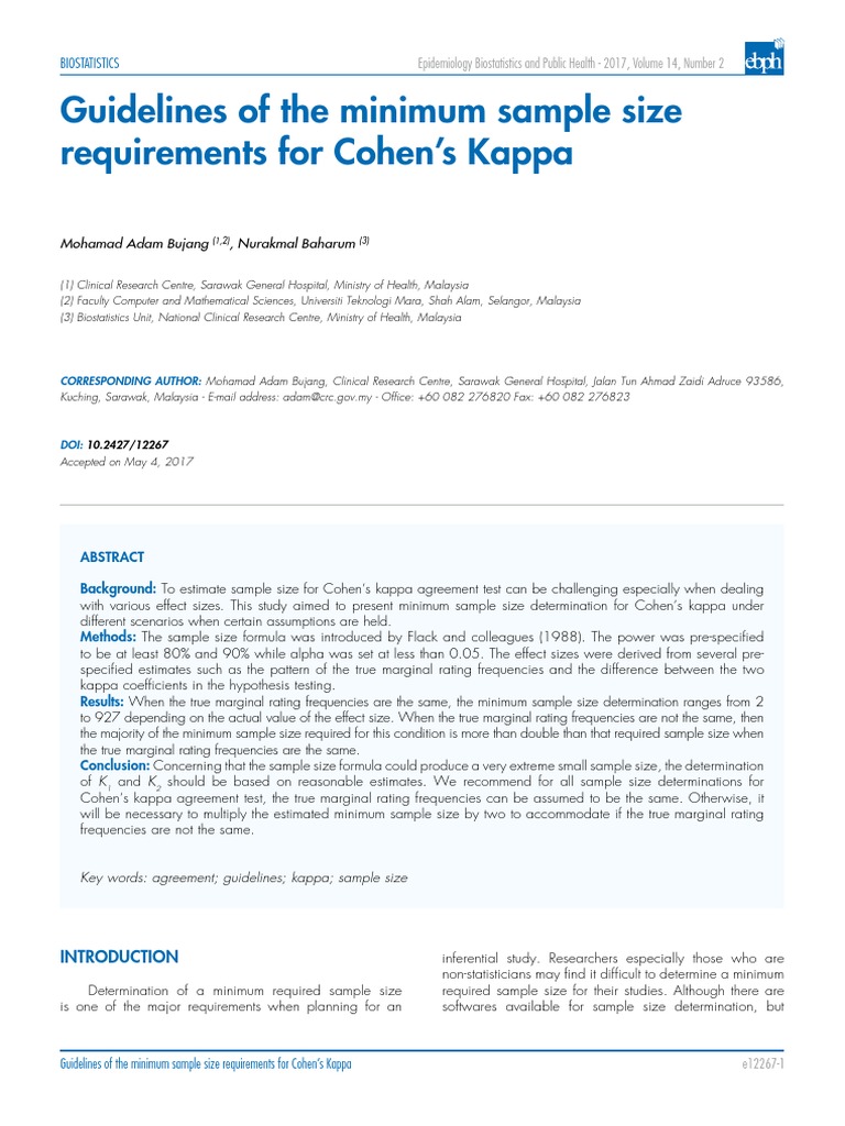 Cohen'S Kappa | PDF | Effect Size | Statistical Hypothesis Testing