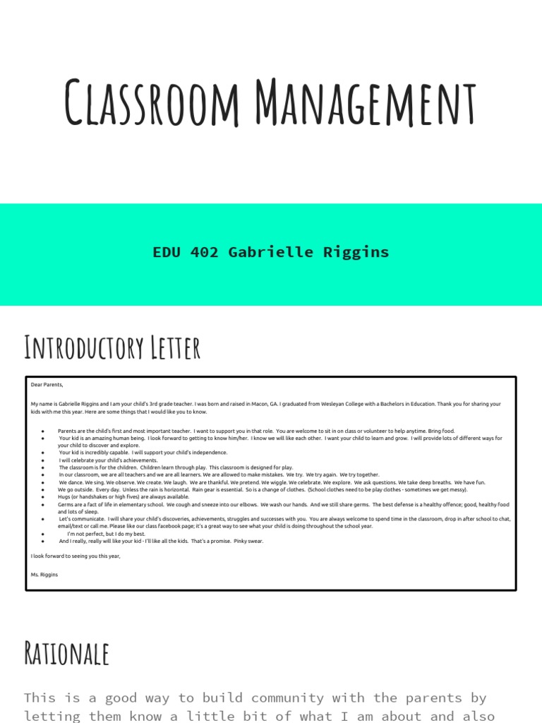 Classroom Management | PDF | Classroom | Homework