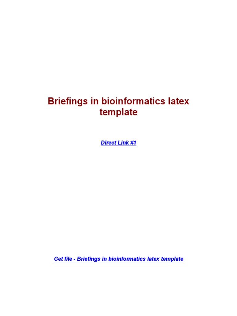 Briefings in Bioinformatics Latex Template | PDF | Smartphone ...
