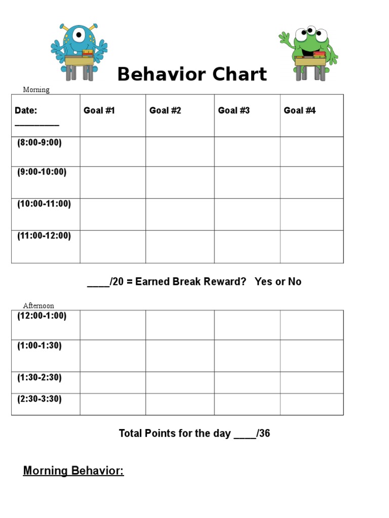 Daily Behavior Chart for Students | PDF | Career & Growth