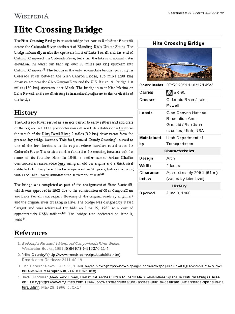 Hite Crossing Bridge | PDF