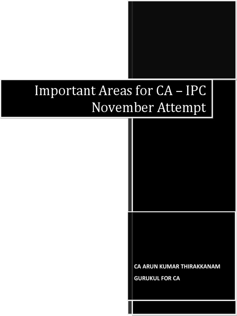 Important Areas For CA - IPC November Attempt | PDF | Auditor's Report ...