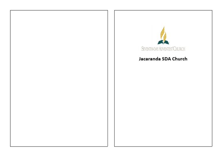 Jacaranda SDA Church Bulletin Template | PDF