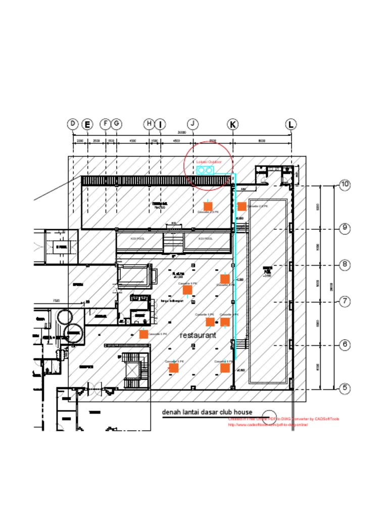 Denah Restaurant Club House | PDF