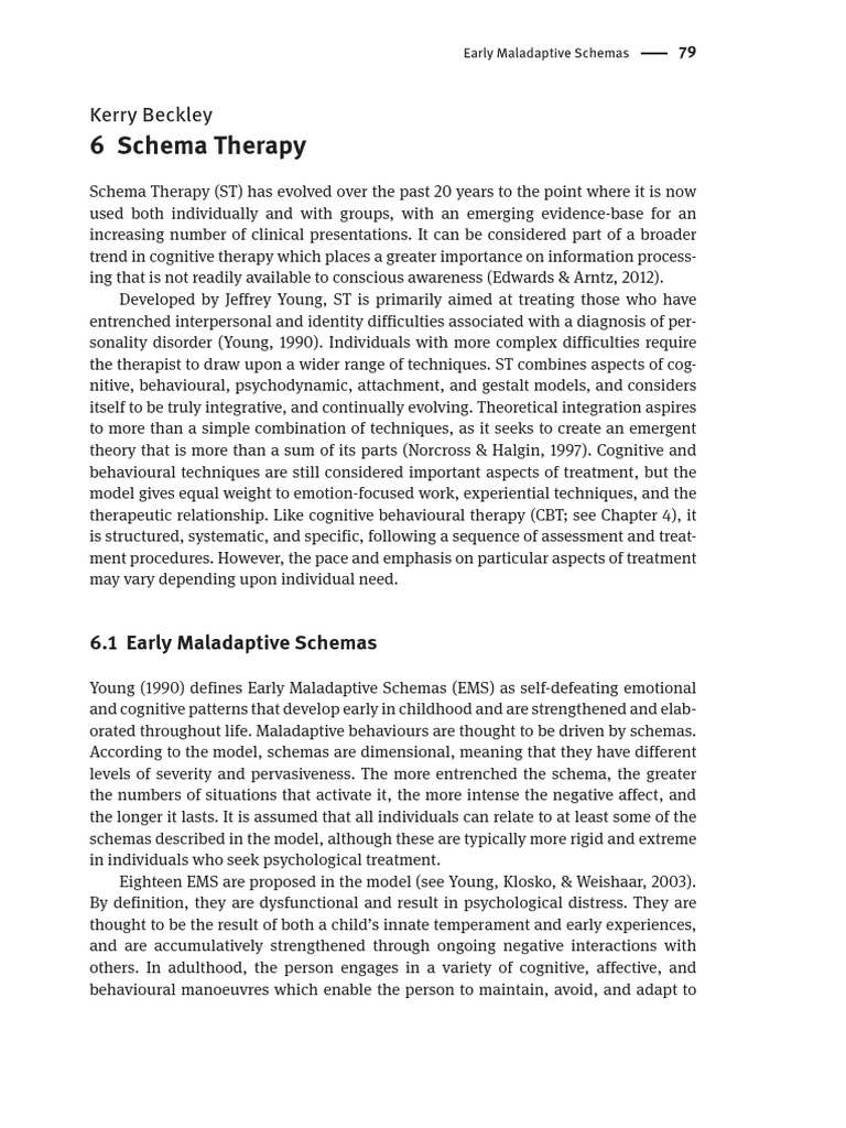 (9783110471014 - Formulation in Action) 6. Schema Therapy | PDF ...