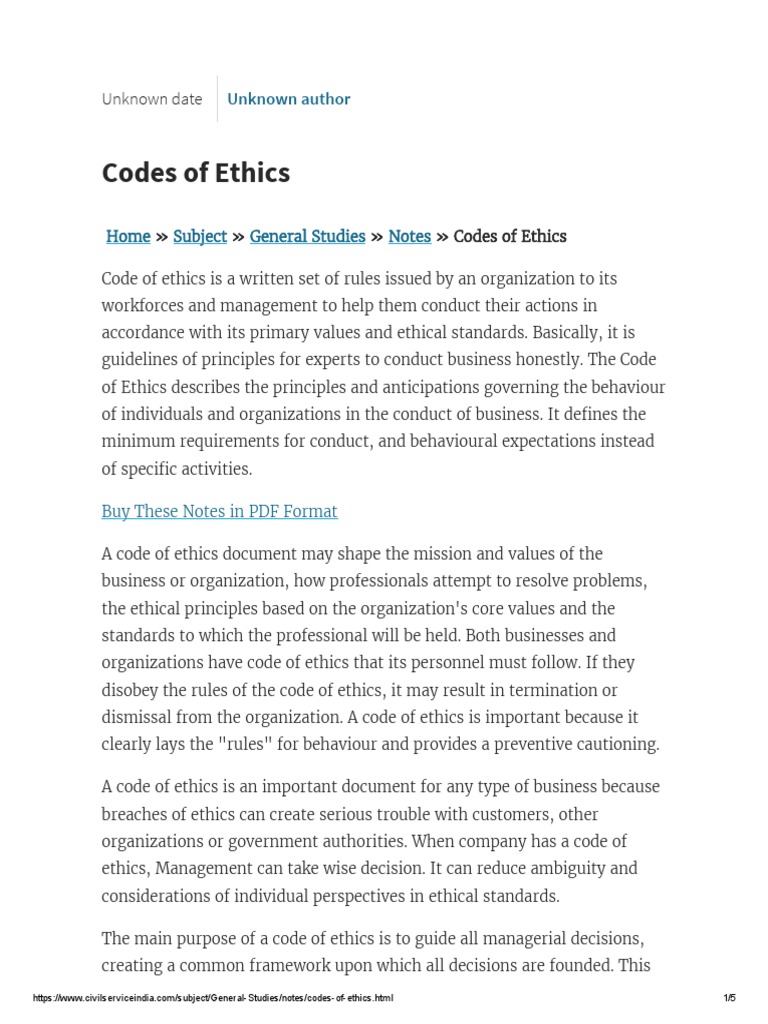 Codes Of Ethics Download Free Pdf Value Ethics Confidentiality