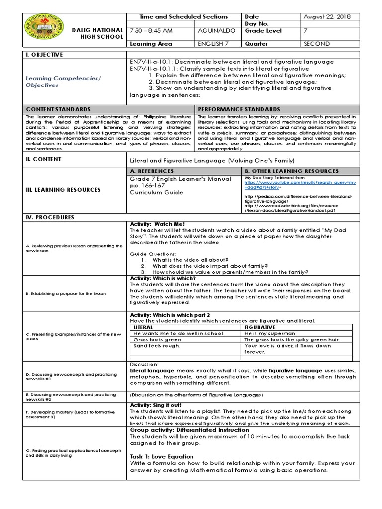 Lesson Plan Cot1 PPST Rpms | PDF | Differentiated Instruction | Learning