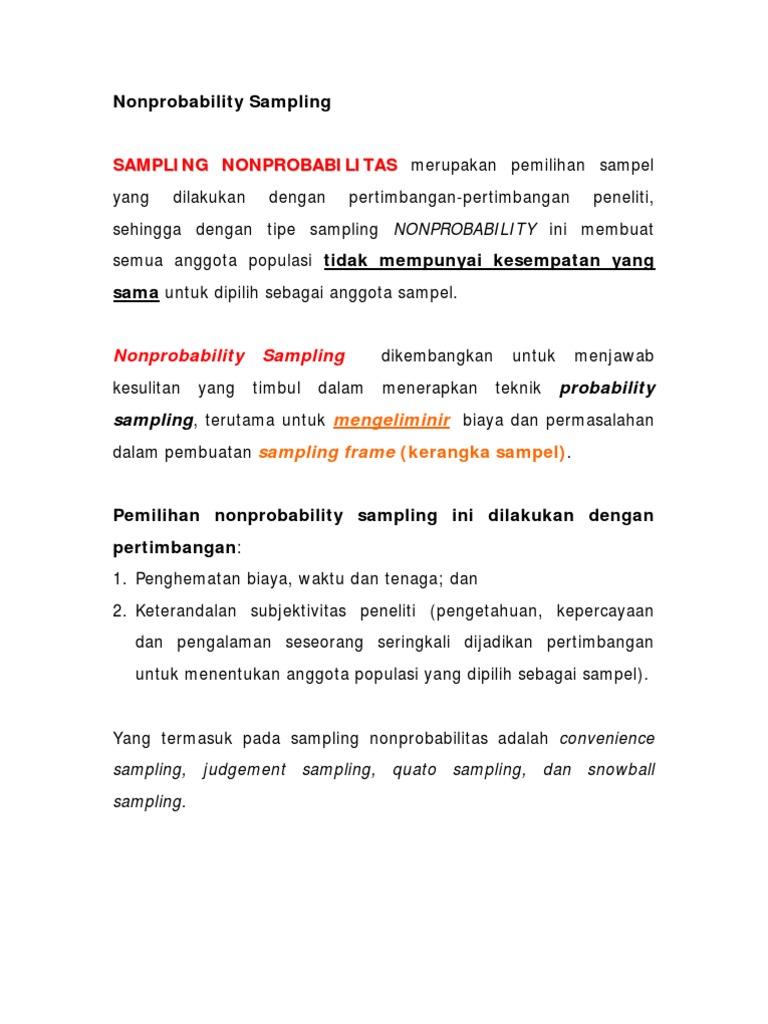 Non Probability Sampling | PDF