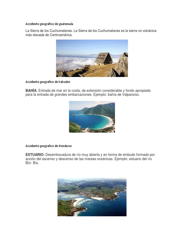Ejemplos De Accidentes Geográficos Vectores De Accidentes