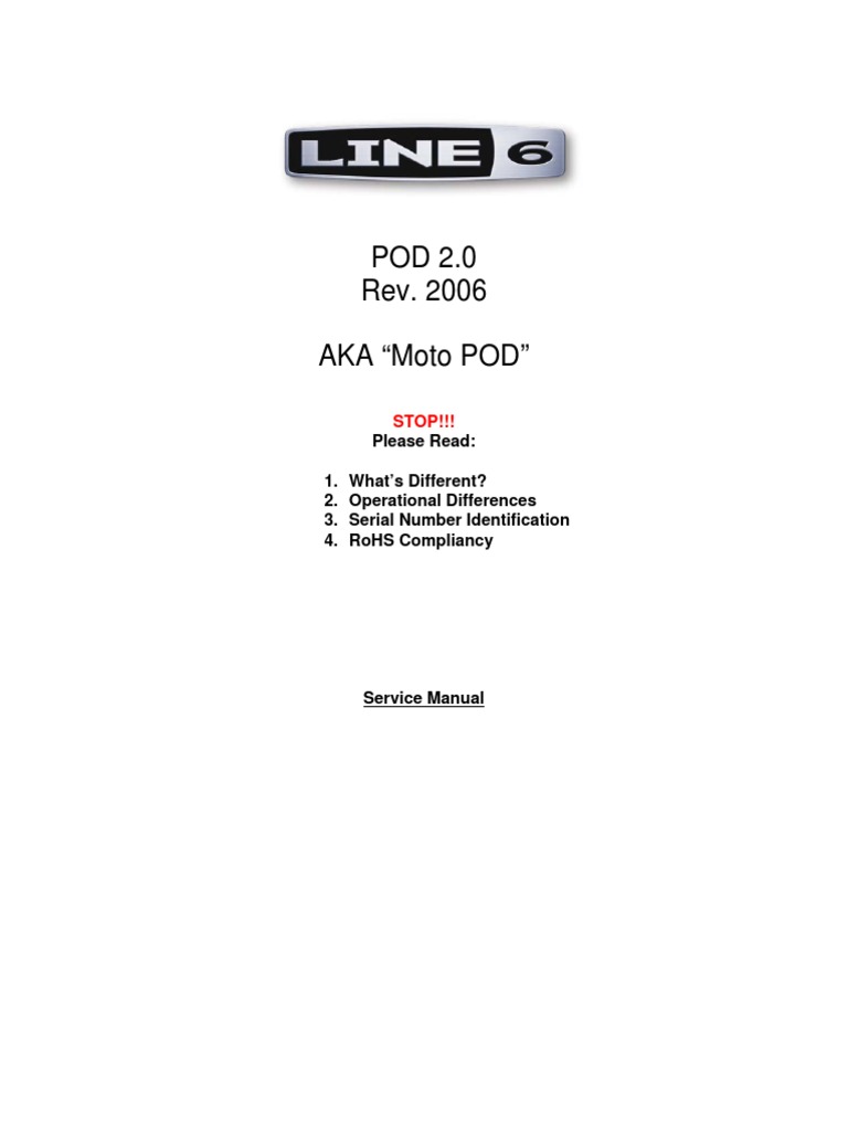 Line 6 POD 2.0 (Moto POD) Service Manual PDF | PDF | Printed Circuit ...