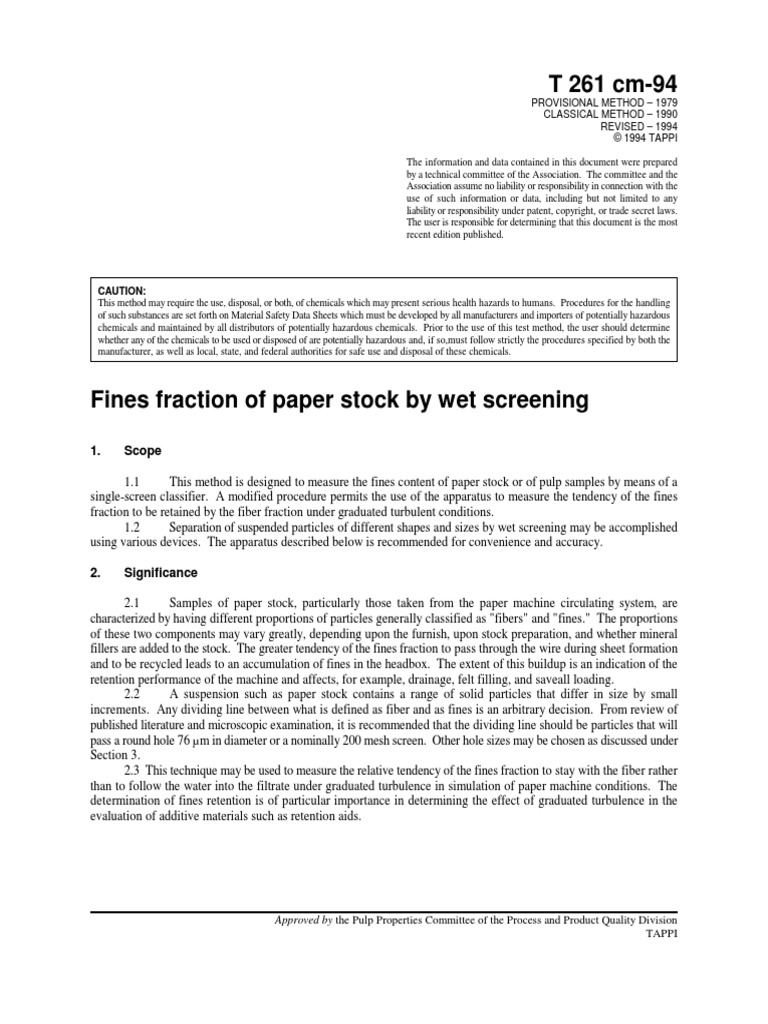 Britt Jar Tappi261 | PDF | Filtration | Paper