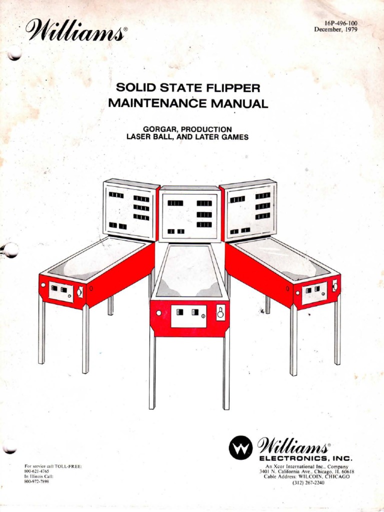 Solid State Flipper Maintenance Manual: Gorgar, Production Laser Ball ...