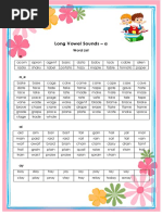 Long o Vowel Sound Word List | PDF