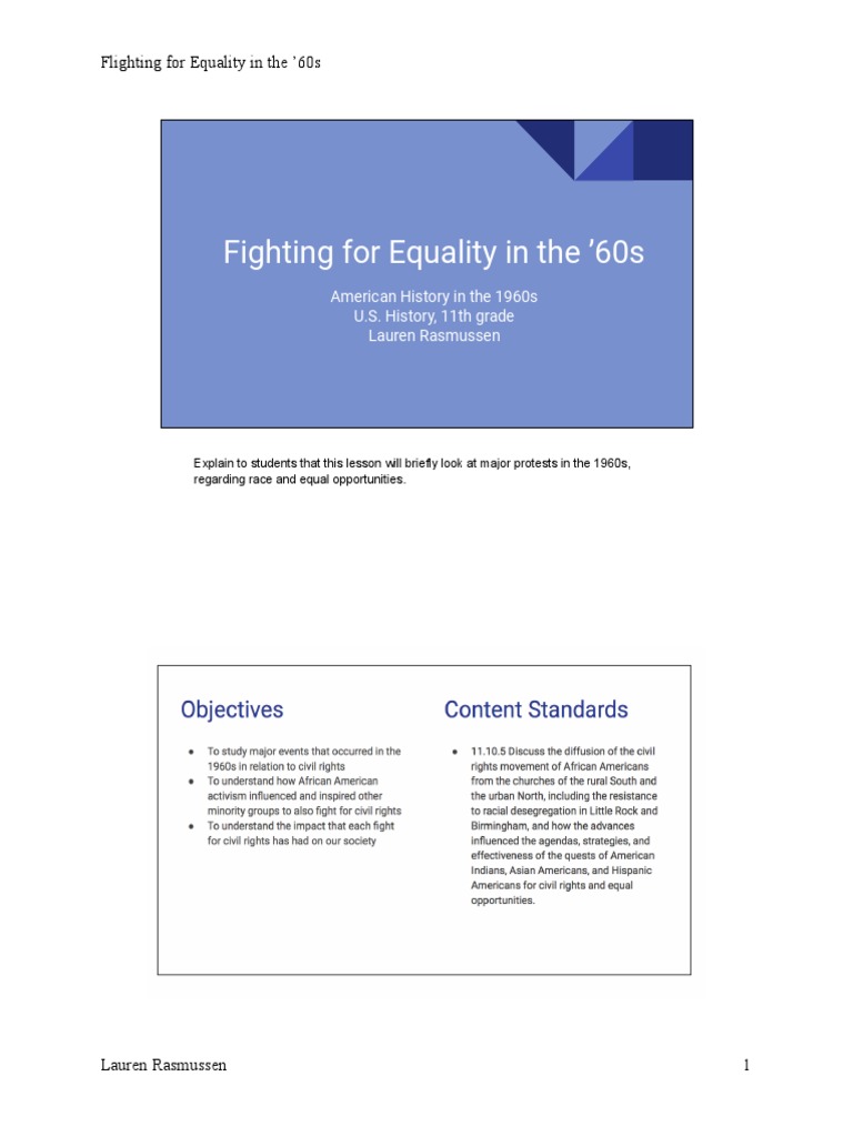1960s Equality Movement Insights | PDF | Art | Classics