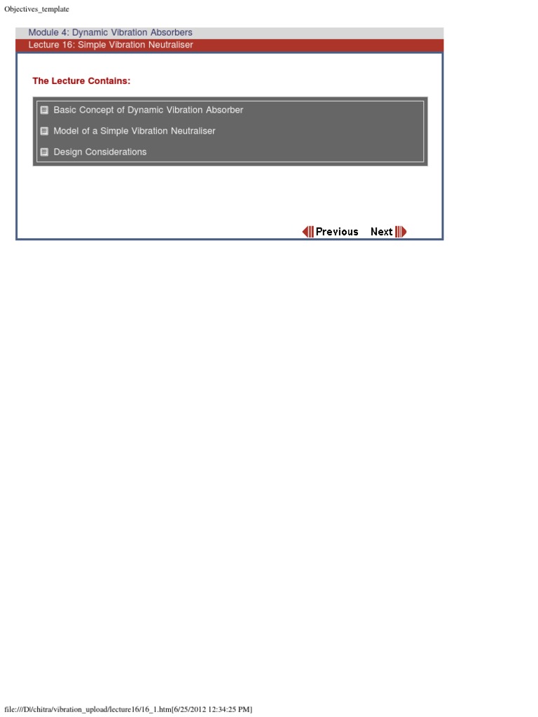 Dynamic Vibration Absorber Overview | PDF | Physics | Applied And ...