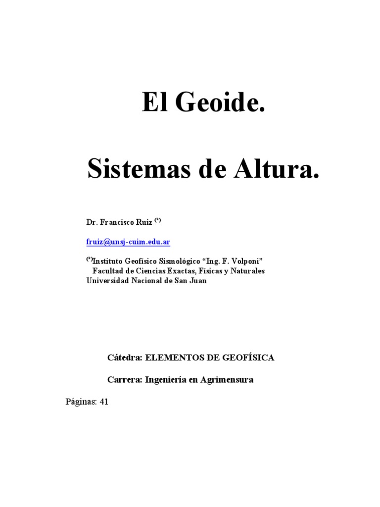 Geode | Descargar gratis PDF | Geodesia | Gravedad