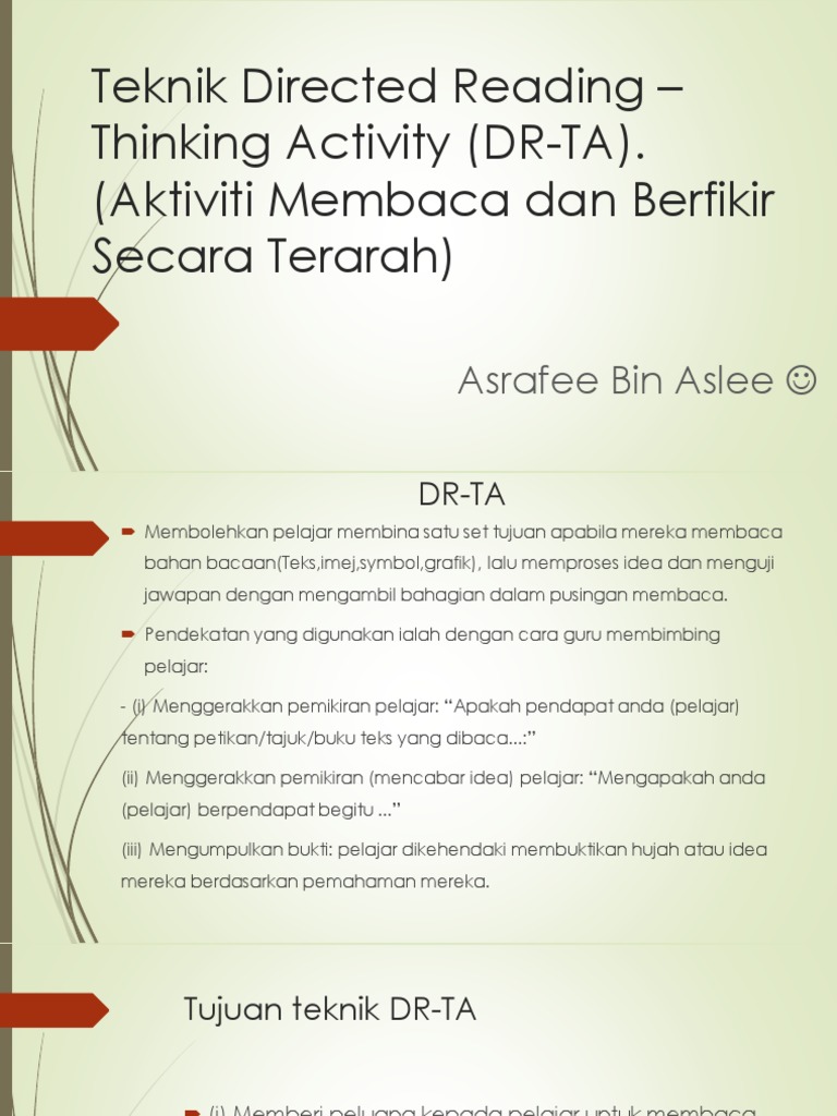 Teknik Directed Reading - Thinking Activity (DR-TA | PDF