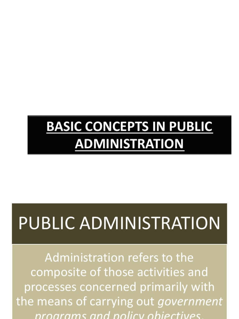 Basic Concepts in Public Administration | Download Free PDF | Public ...