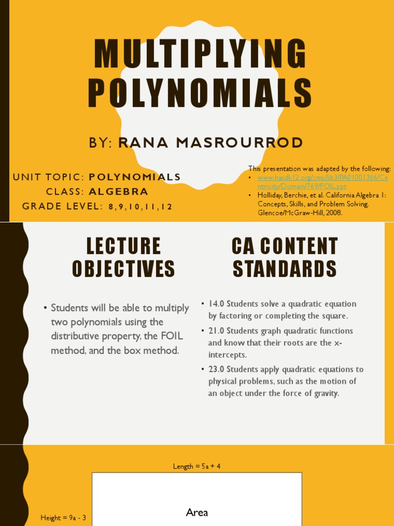Lecture | PDF | Quadratic Equation | Area