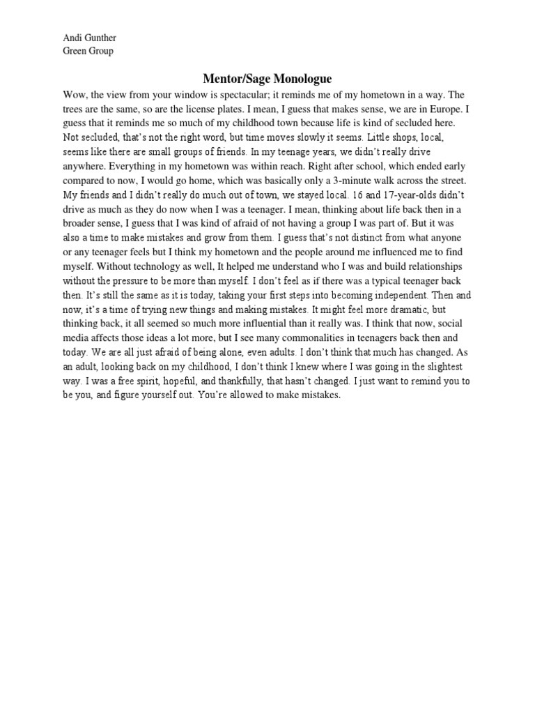 Drama Monologue Project | PDF