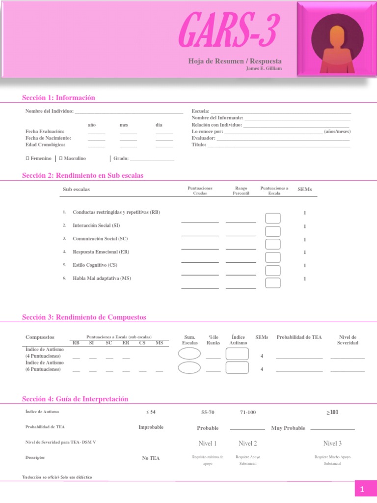 GARS 3 Spanish | Espectro autista | Sicología y ciencia cognitiva | Prueba gratuita de 30 días ...