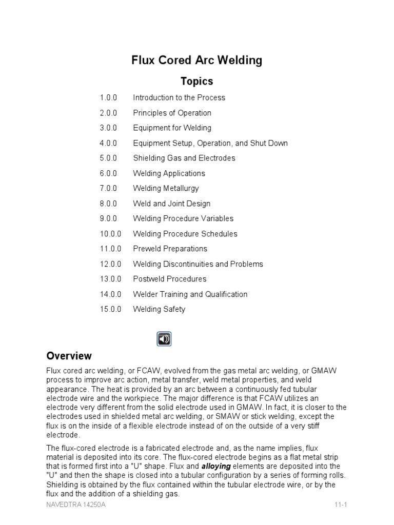 Flux Cored Arc Welding PDF | PDF | Welding | Construction