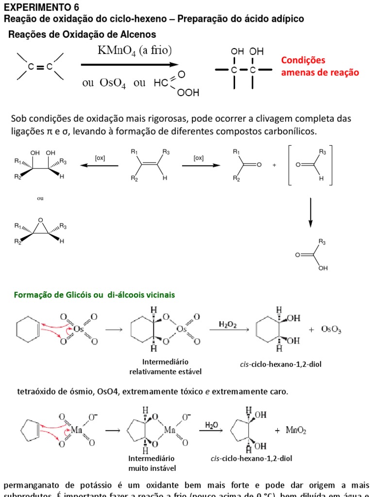 Preparação do Ácido Adípico via Oxidação | PDF | Catálise | Química Verde
