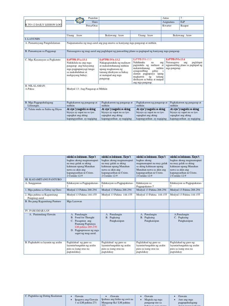 DLL Esp-7 q4 Module - 13 | PDF