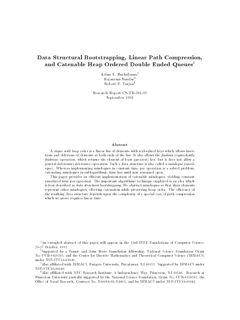 Data Structural Bootstrapping, Linear Path Compression, and Catenable Heap Ordered Double Ended ...