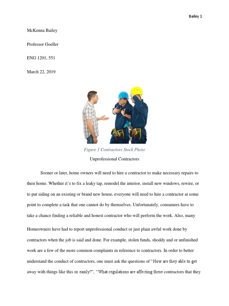 Unprofessional Contractors: Homeowner Struggles | PDF | Employment ...