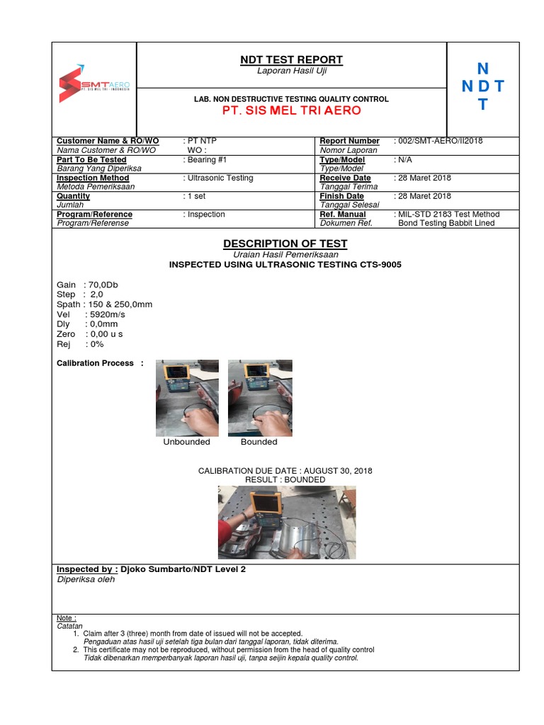 NDT Test Report NTP PDF | PDF | Nondestructive Testing | Reference Works