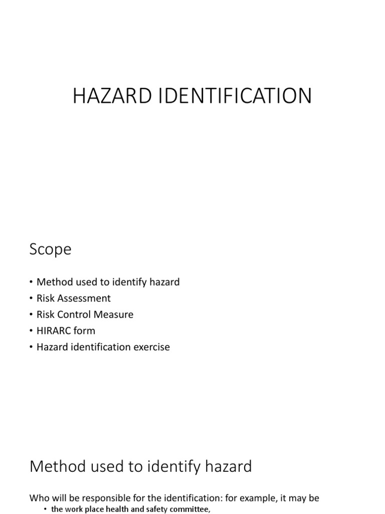 3 Hazard Identification | PDF | Risk Assessment | Prevention