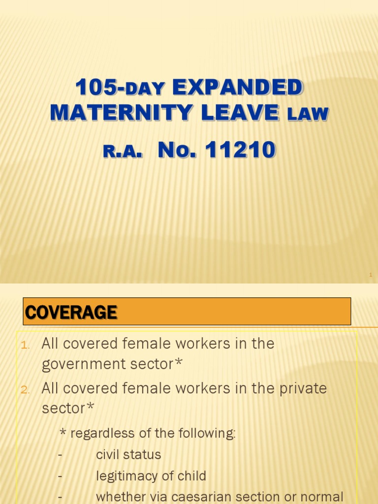 105-Expanded Maternity Leave - . N - 11210: DAY LAW R A O | Download ...