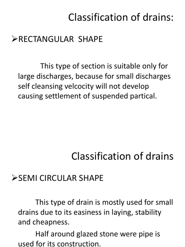 Classification of Drains 1 | PDF